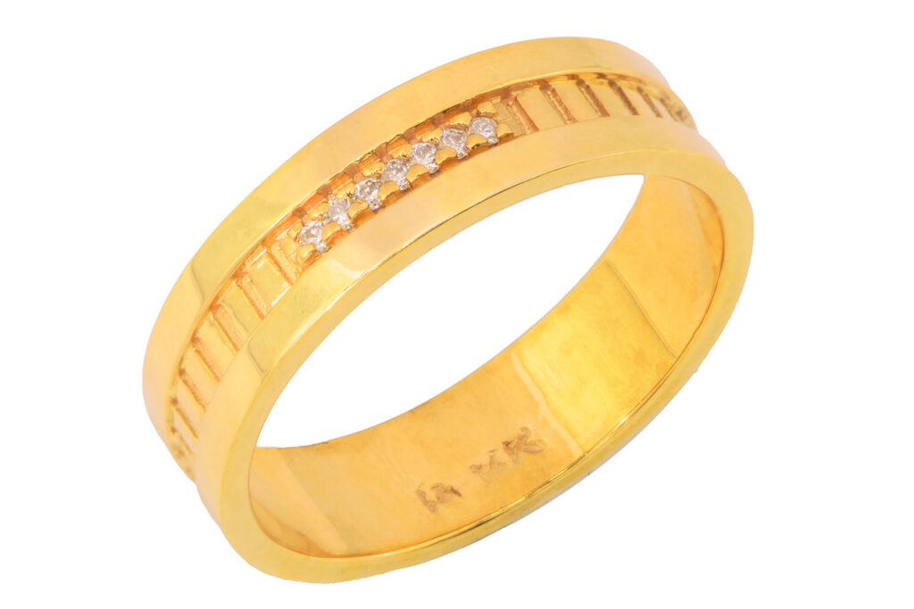 14 karat gold wedding ring with diamonds. -WDR1409Z – Topaz