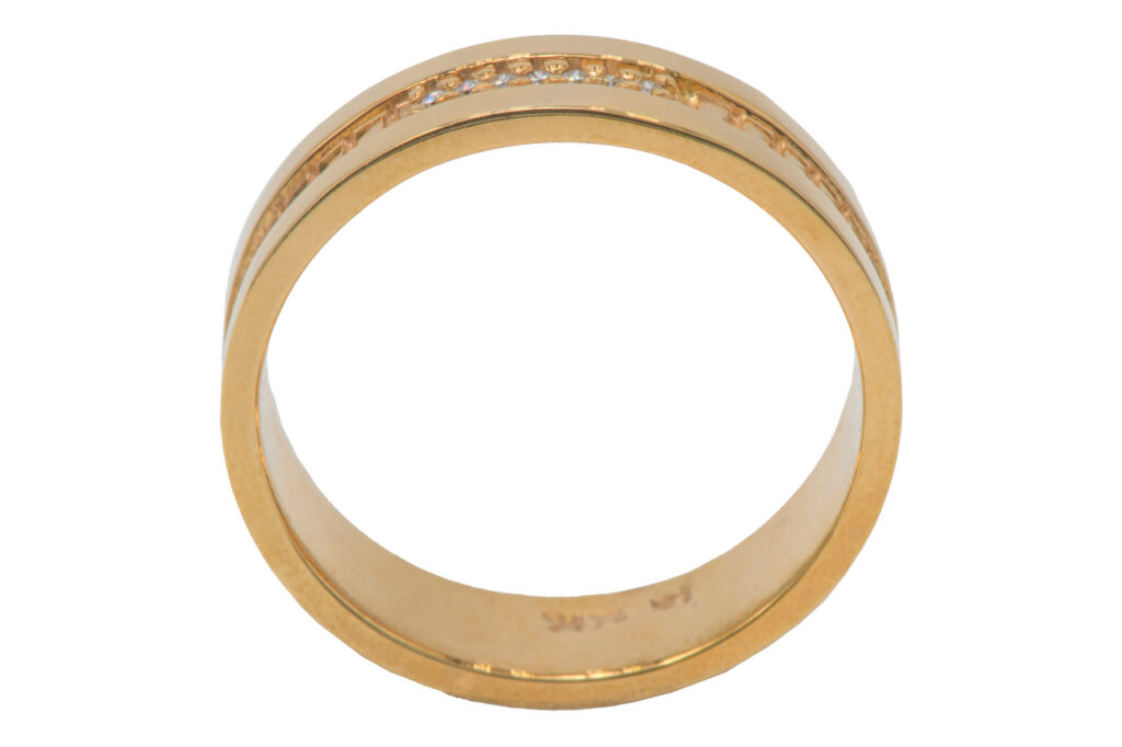 14 karat gold wedding ring with diamonds. -WDR1409Z – Topaz