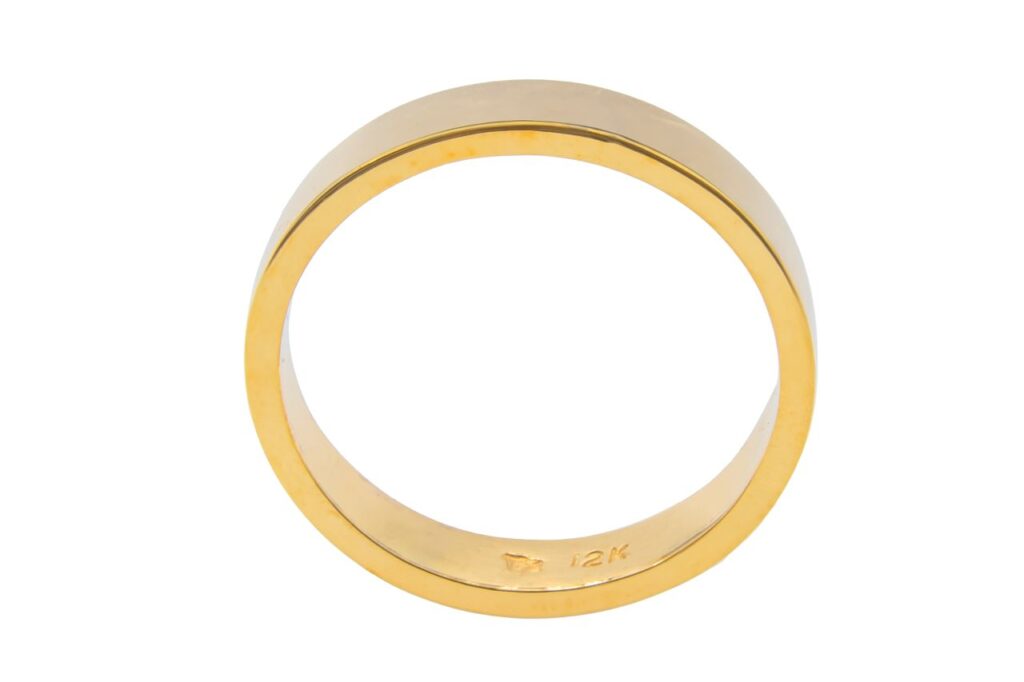 12 karat gold wedding ring. -WR12YH3D – Topaz