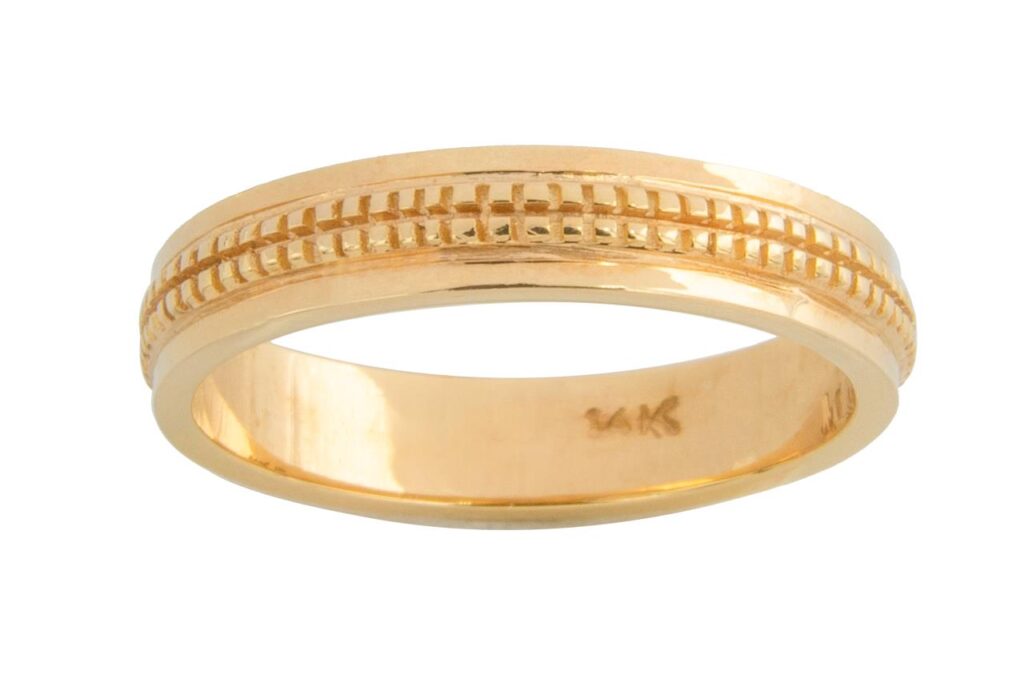 14 karat gold wedding ring. -WR1301K – Topaz